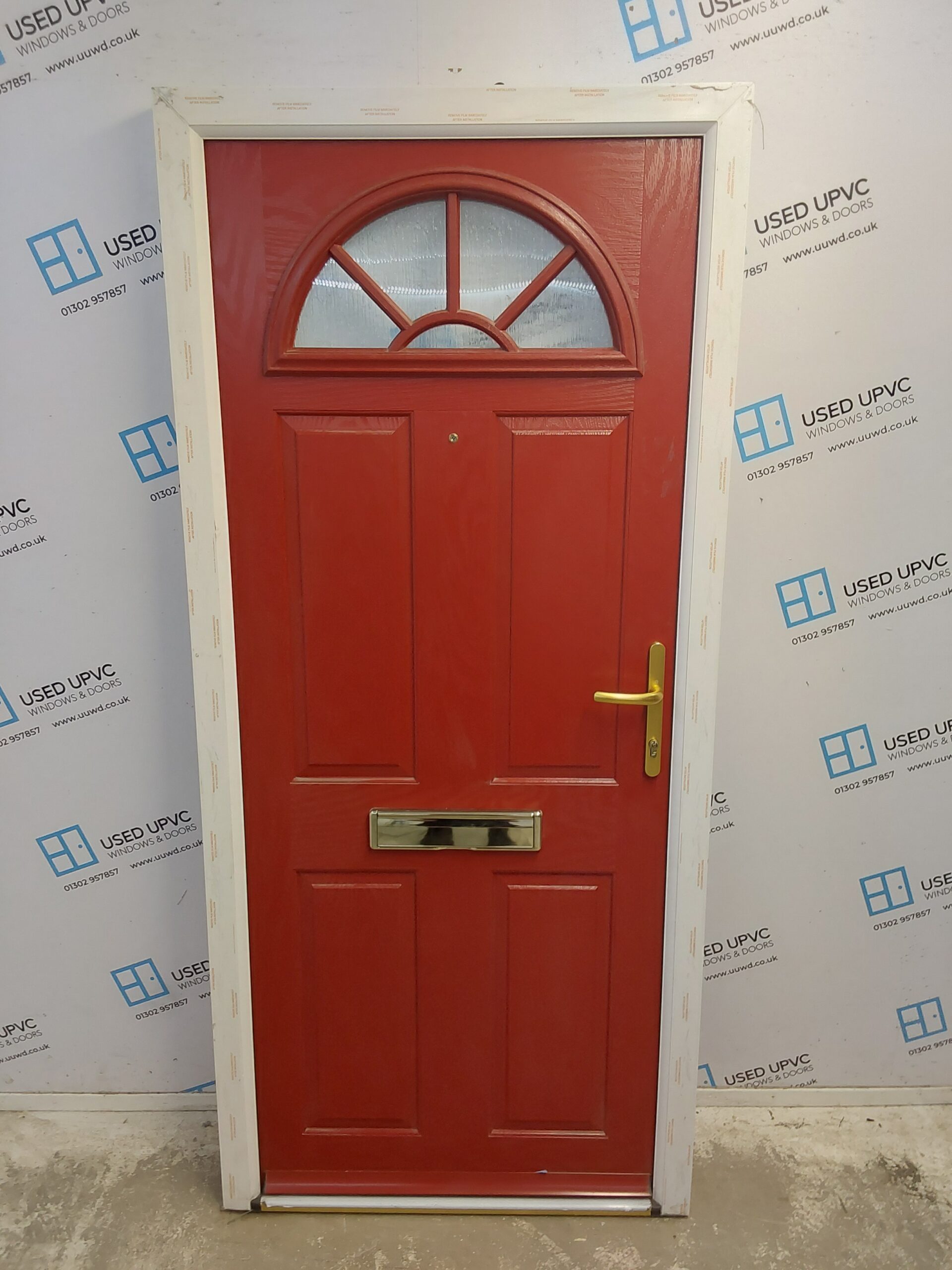 Brand New Red Composite Front Door 890mm x 1970mm C1ND47 | Used UPVC ...