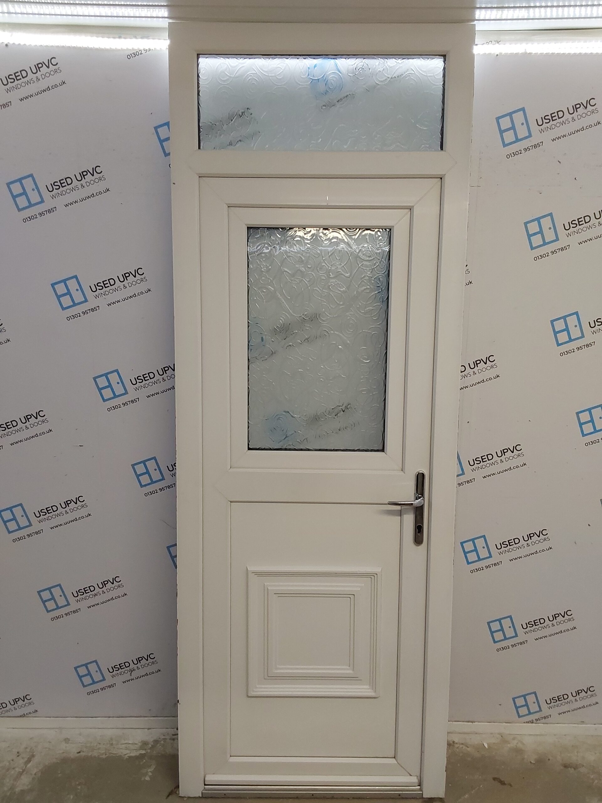 Used White Upvc Stable Back Door And Toplight 880mm x 2415mm 0622 ...