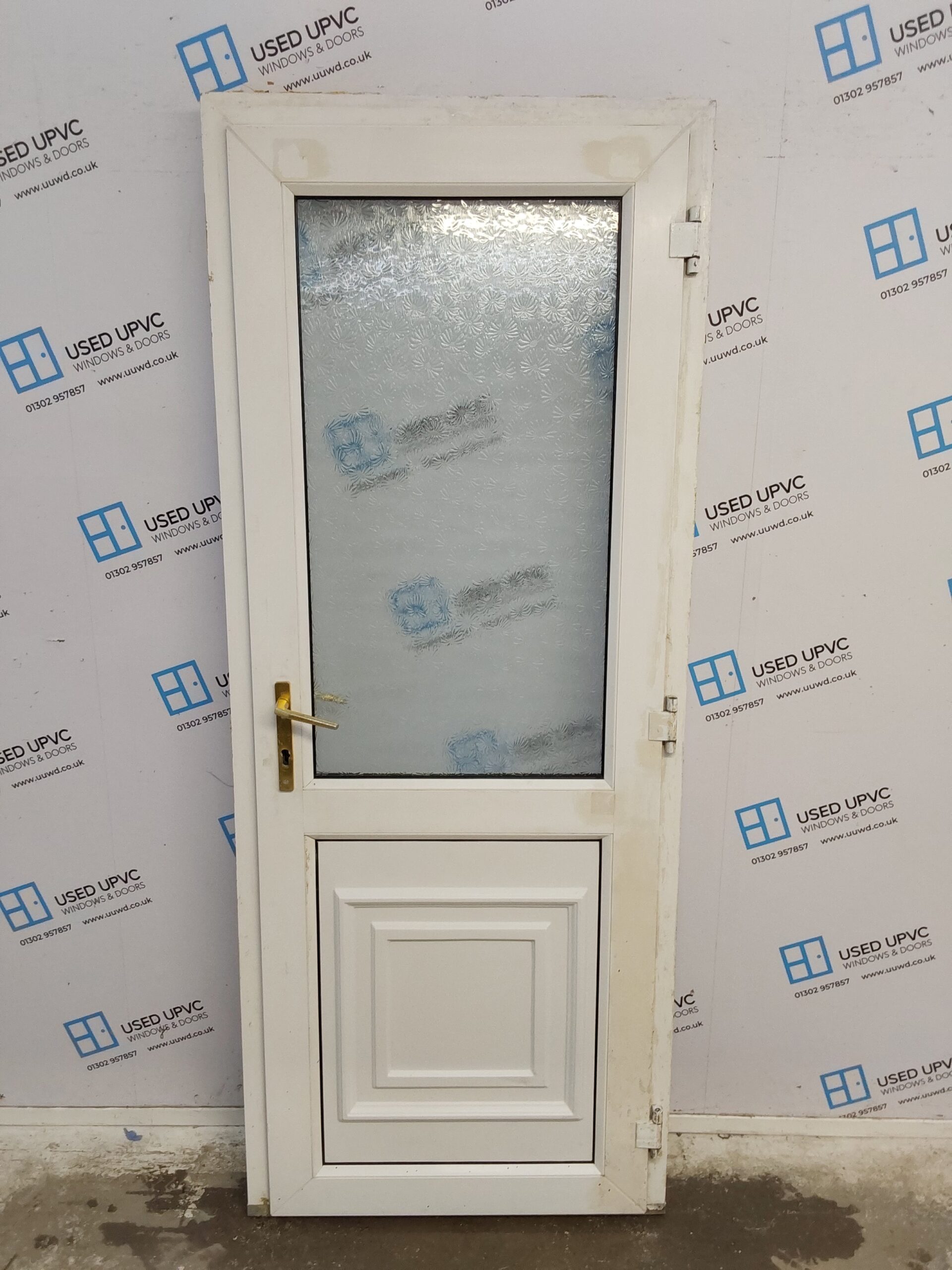 Used White Upvc Back Door 830mm x 2040mm 0586 | Used UPVC Windows & Doors
