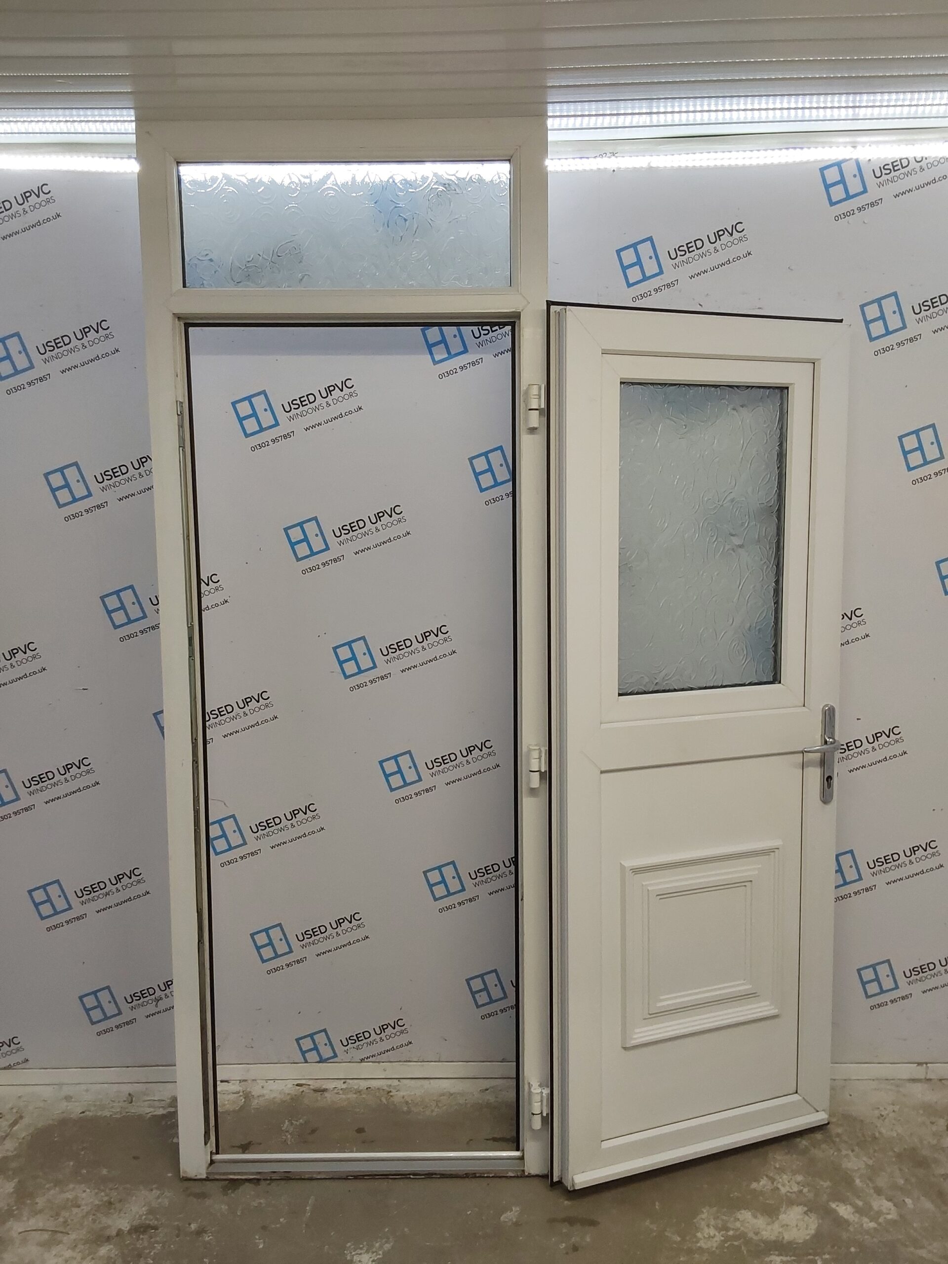 Used White Upvc Stable Back Door And Toplight 880mm x 2415mm 0622 ...