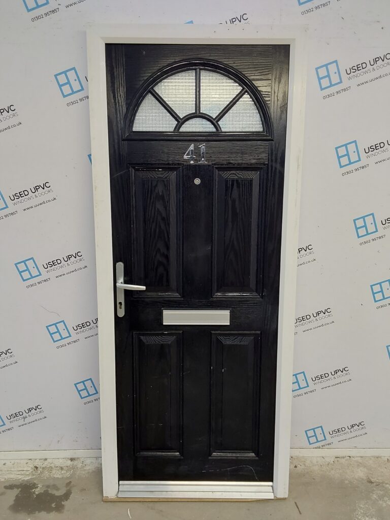 Used Black Composite Front Door 840mm x 2015mm 0525 | Used UPVC Windows ...