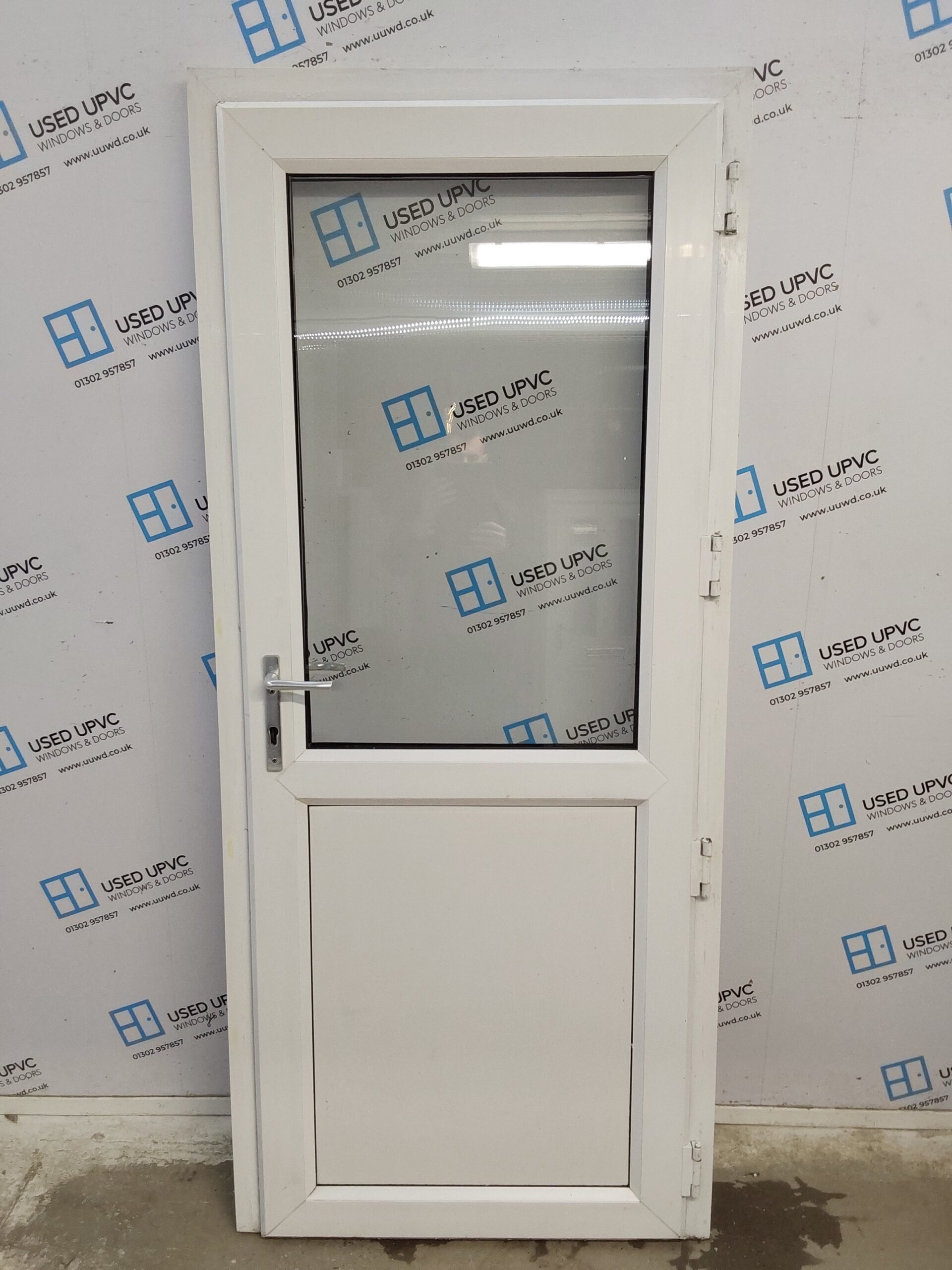 Used White Upvc Back Door 890mm x 2045mm C8D20 | Used UPVC Windows & Doors