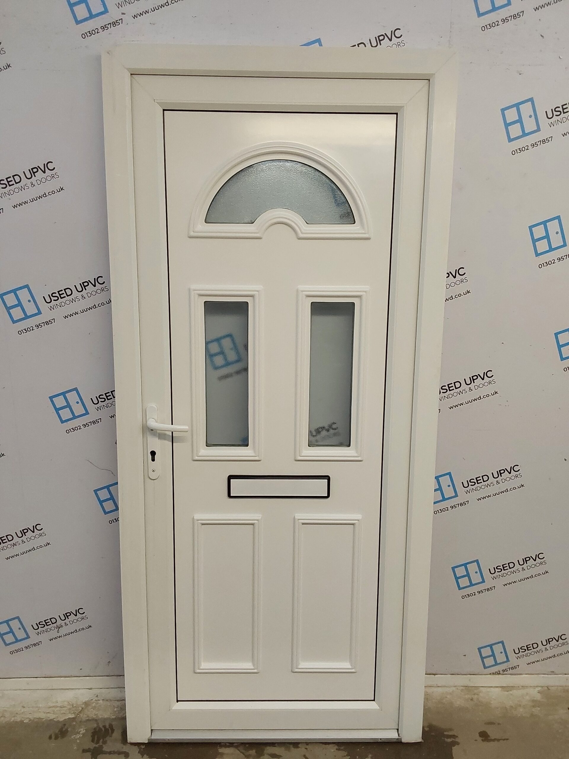 Used White Upvc Front Door (outwards opening) 910mm x 2000mm C8D39 ...