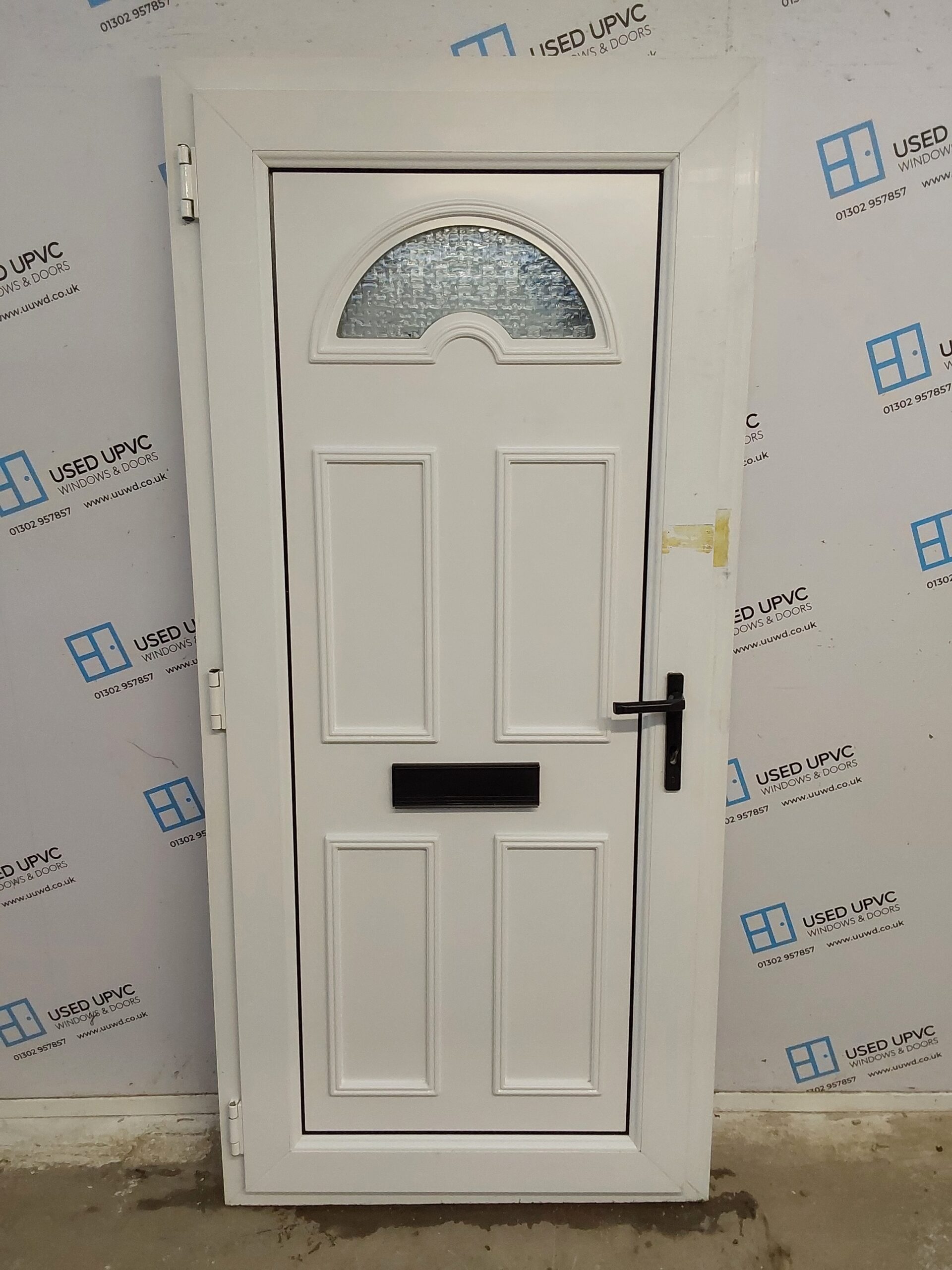 Used White Upvc Front Door 910mm x 1975mm 0732 | Used UPVC Windows & Doors
