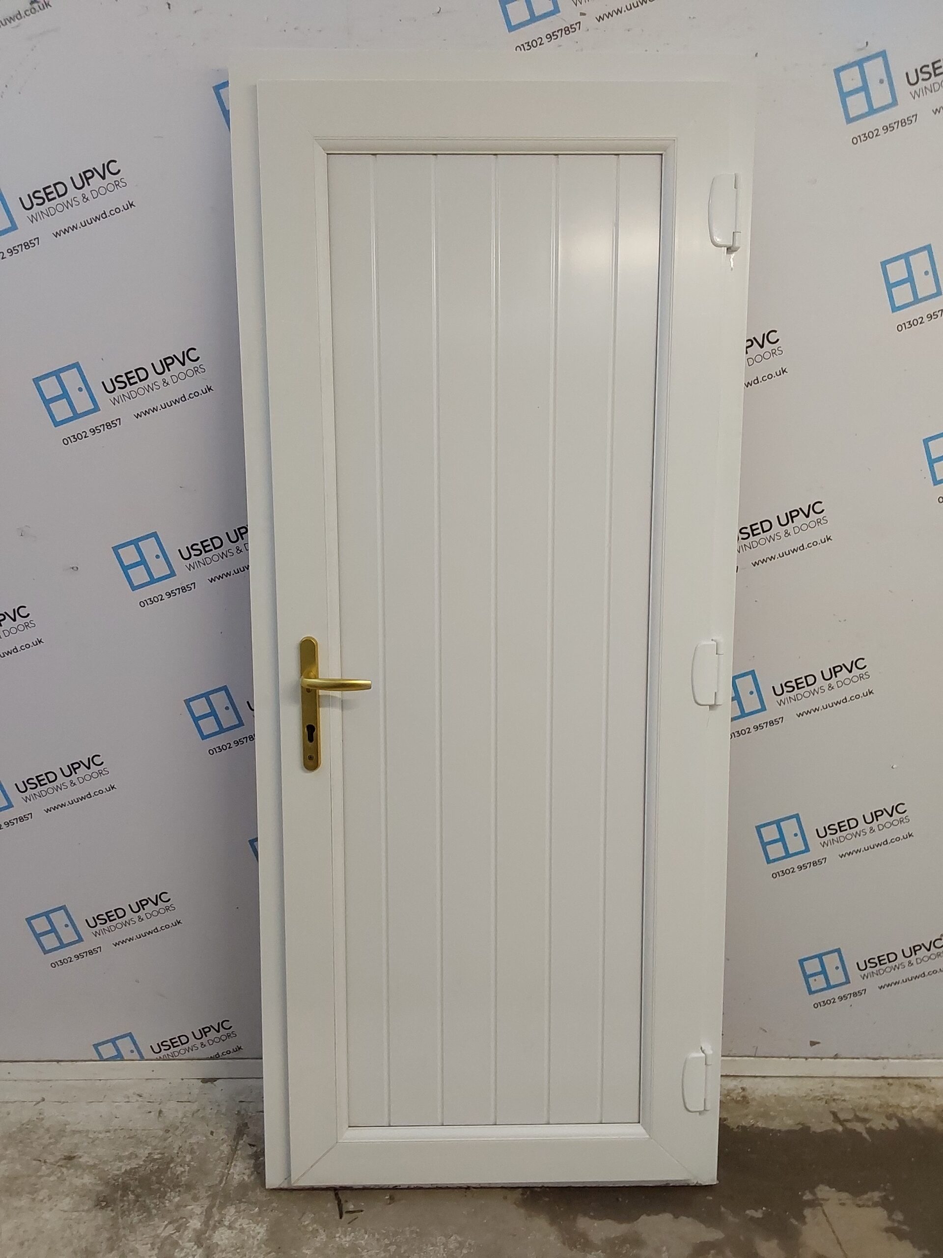 Used Oak Upvc Back Door 860mm x 2020mm C11D07 | Used UPVC Windows & Doors