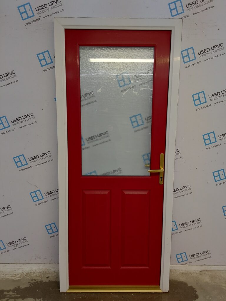 Used Red Composite Back Door 875mm x 2070mm C12D61 | Used UPVC Windows ...