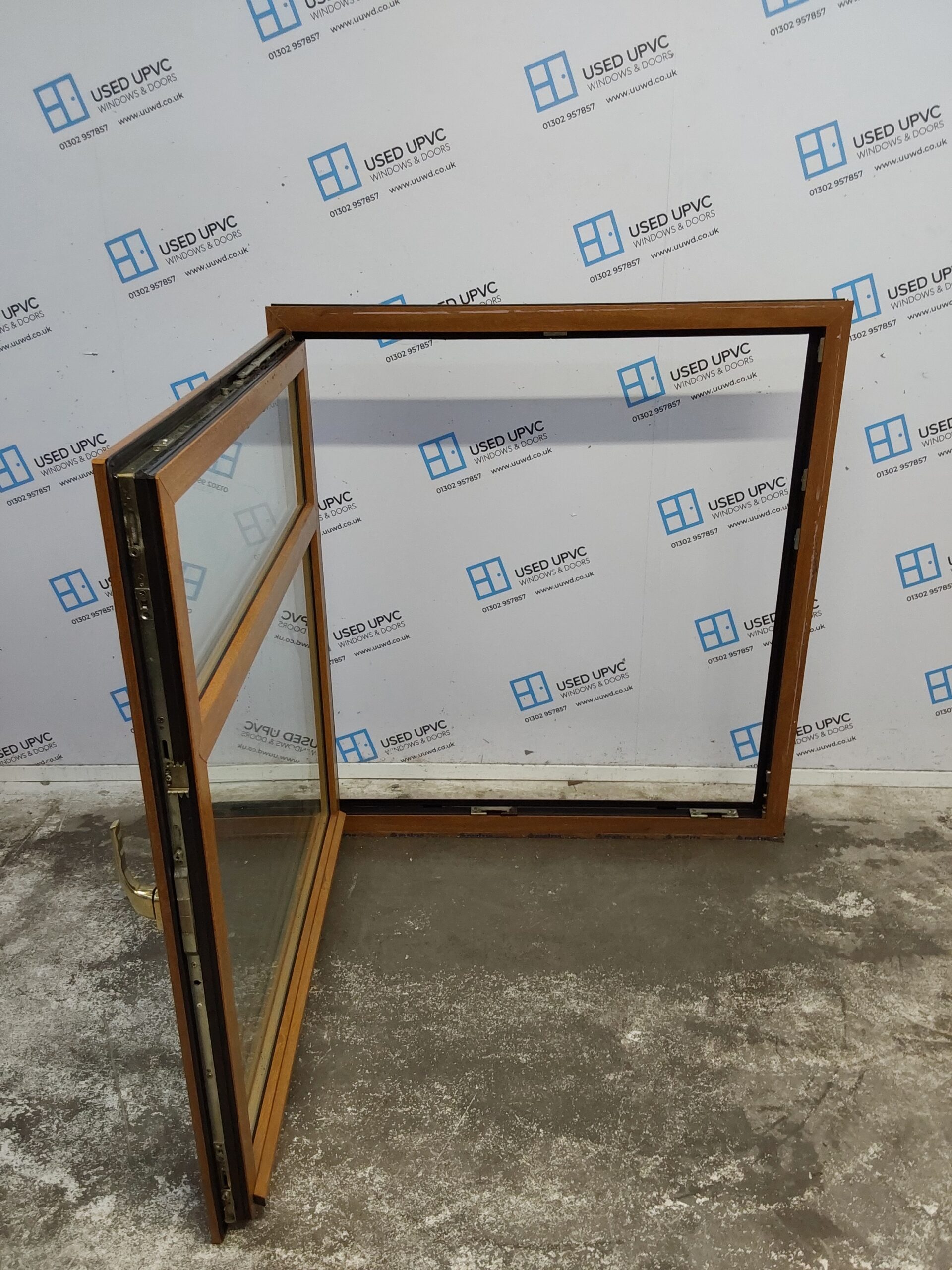 Used Oak Upvc Tilt And Turn Window 1140mm x 1240mm (Reduce To 1225mm ...