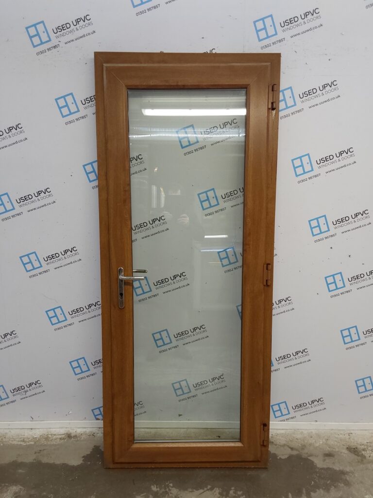 Used Oak Upvc Full Glass Door (Outwards Opening) 850mm x 2040mm 0028 ...