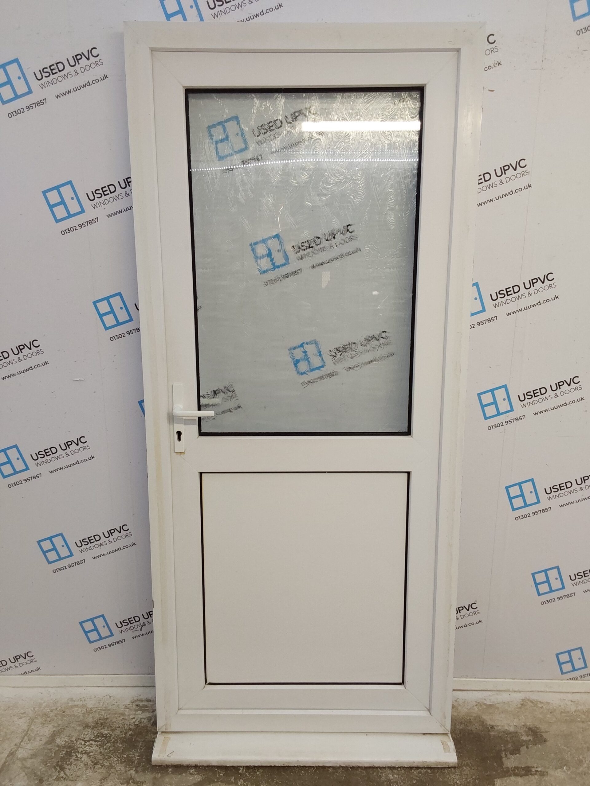 Used White Upvc Back Door 920mm x 2080mm C7D081 | Used UPVC Windows & Doors