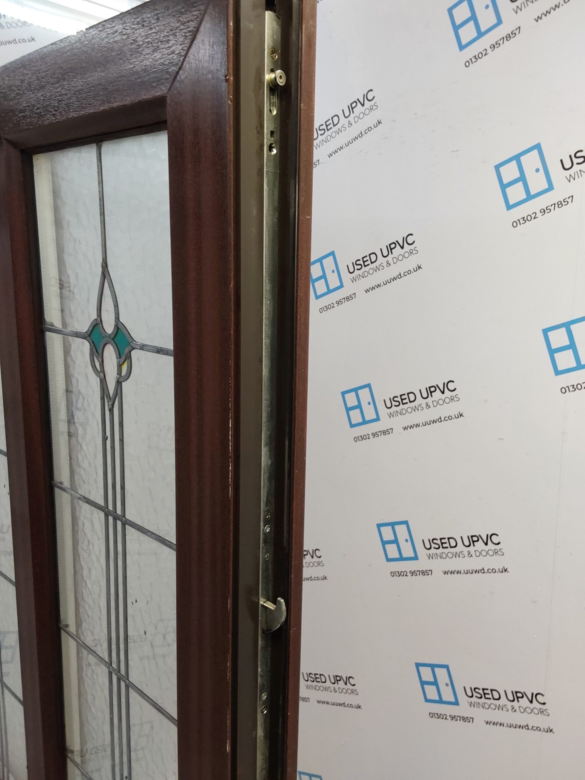 Used Woodgrain Upvc Front Door And Side Panel 1260mm x 2035mm DS048 | Used UPVC Windows & Doors