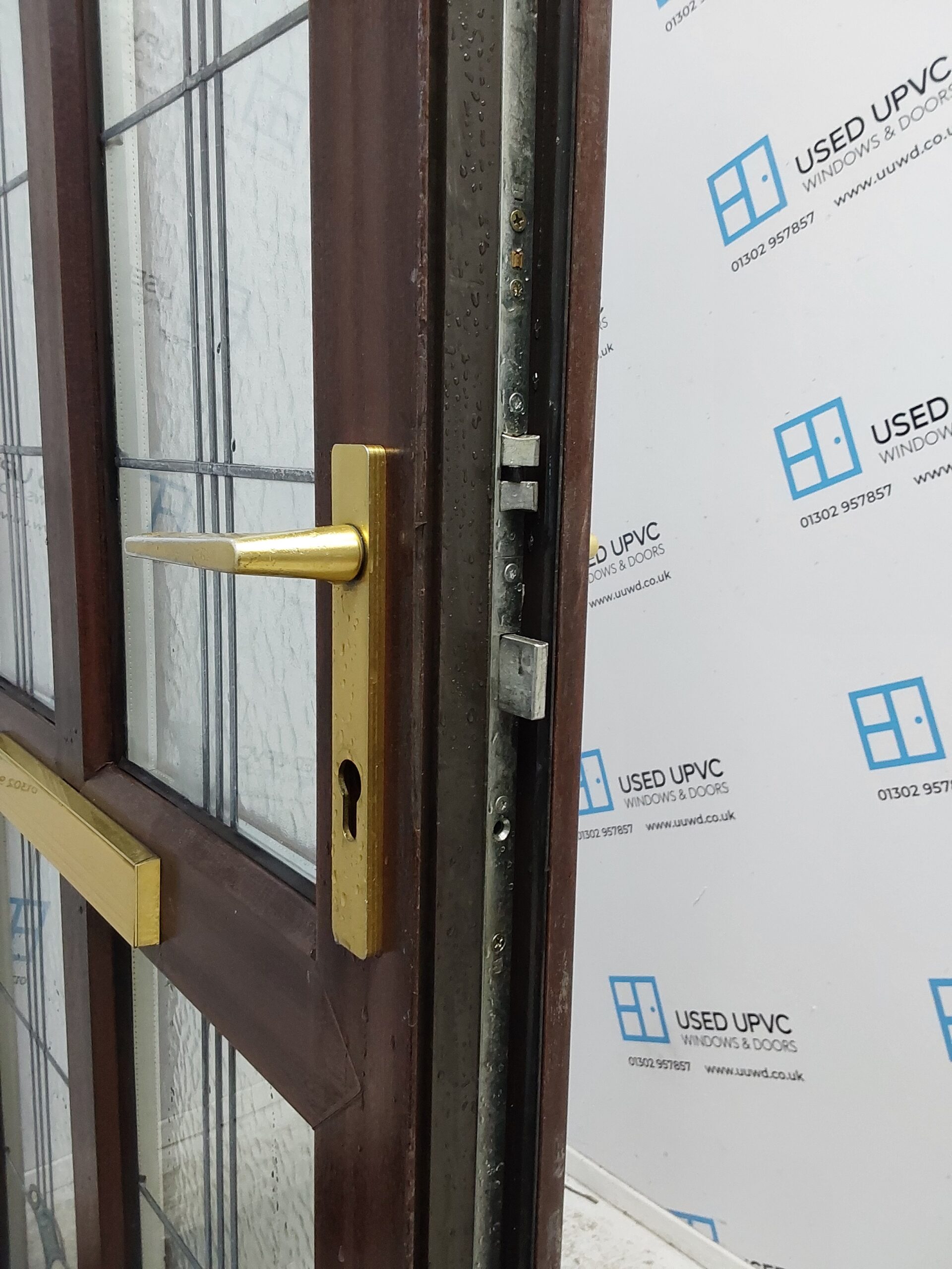 Used Woodgrain Upvc Front Door And Side Panel 1260mm x 2035mm DS048 | Used UPVC Windows & Doors