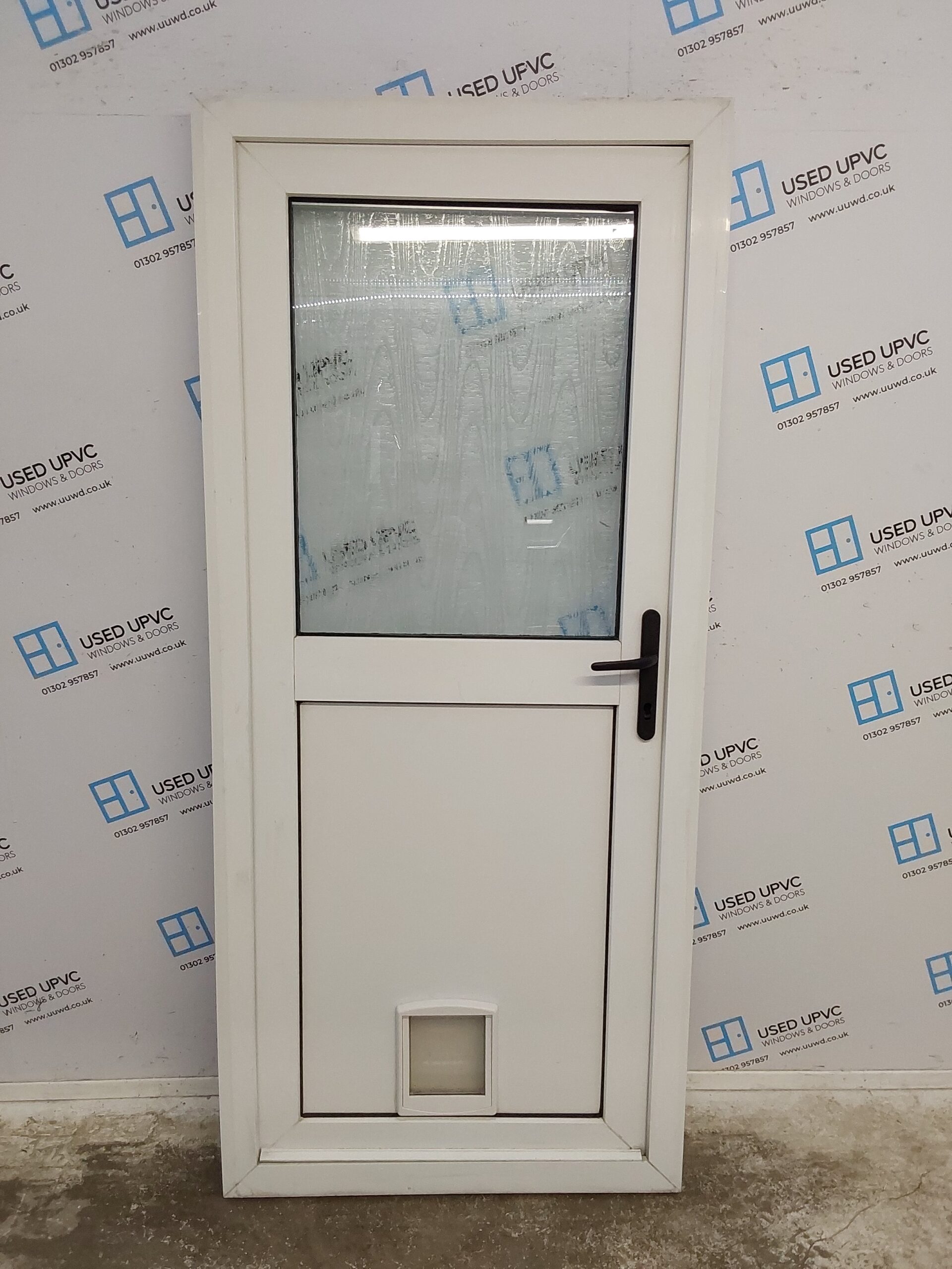 Used White Upvc Back Door 890mm x 1985mm 0042 | Used UPVC Windows & Doors