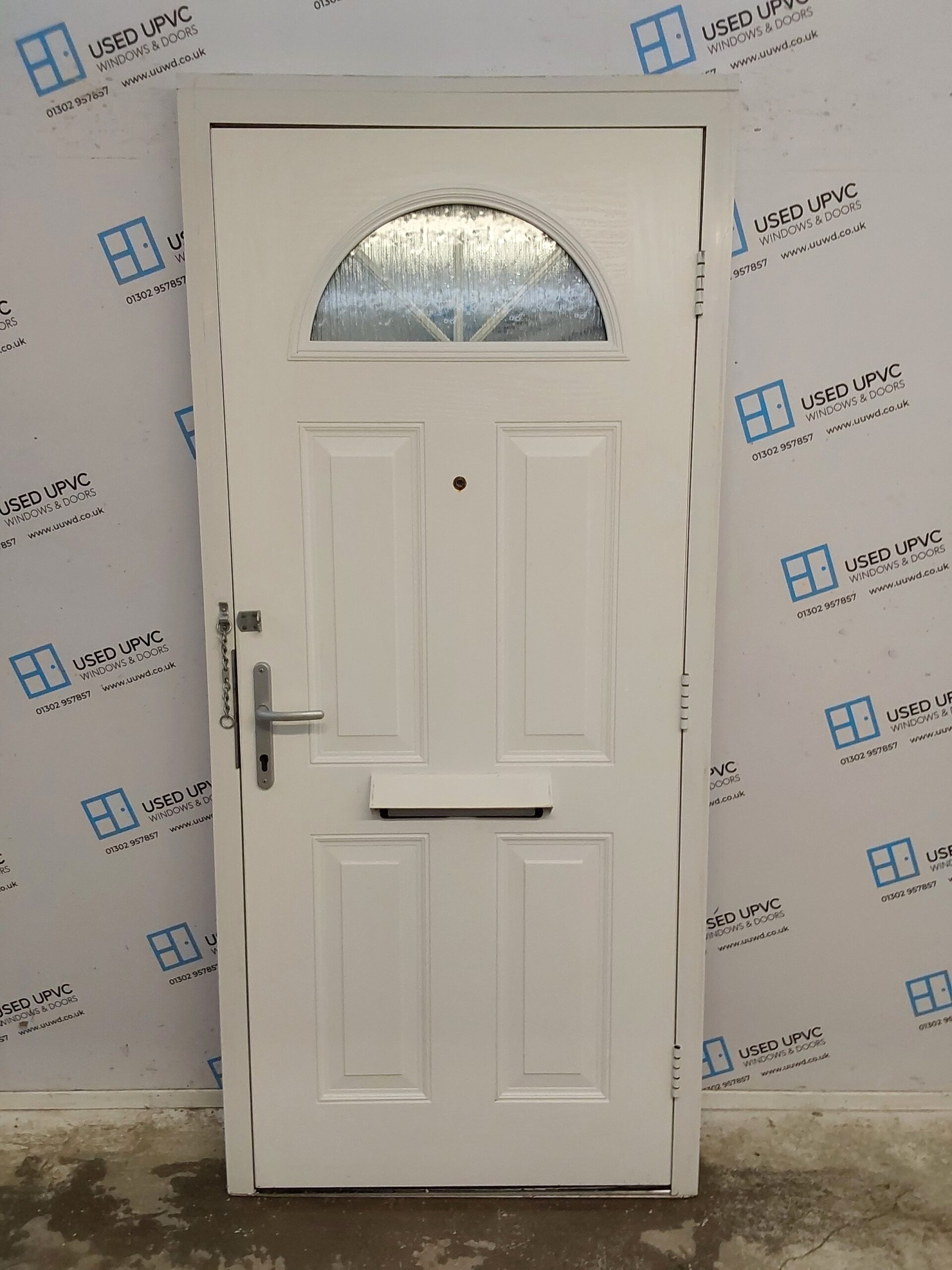 Used White Composite Front Door 940mm x 2085mm (Reduce To 2060mm) 0247 ...