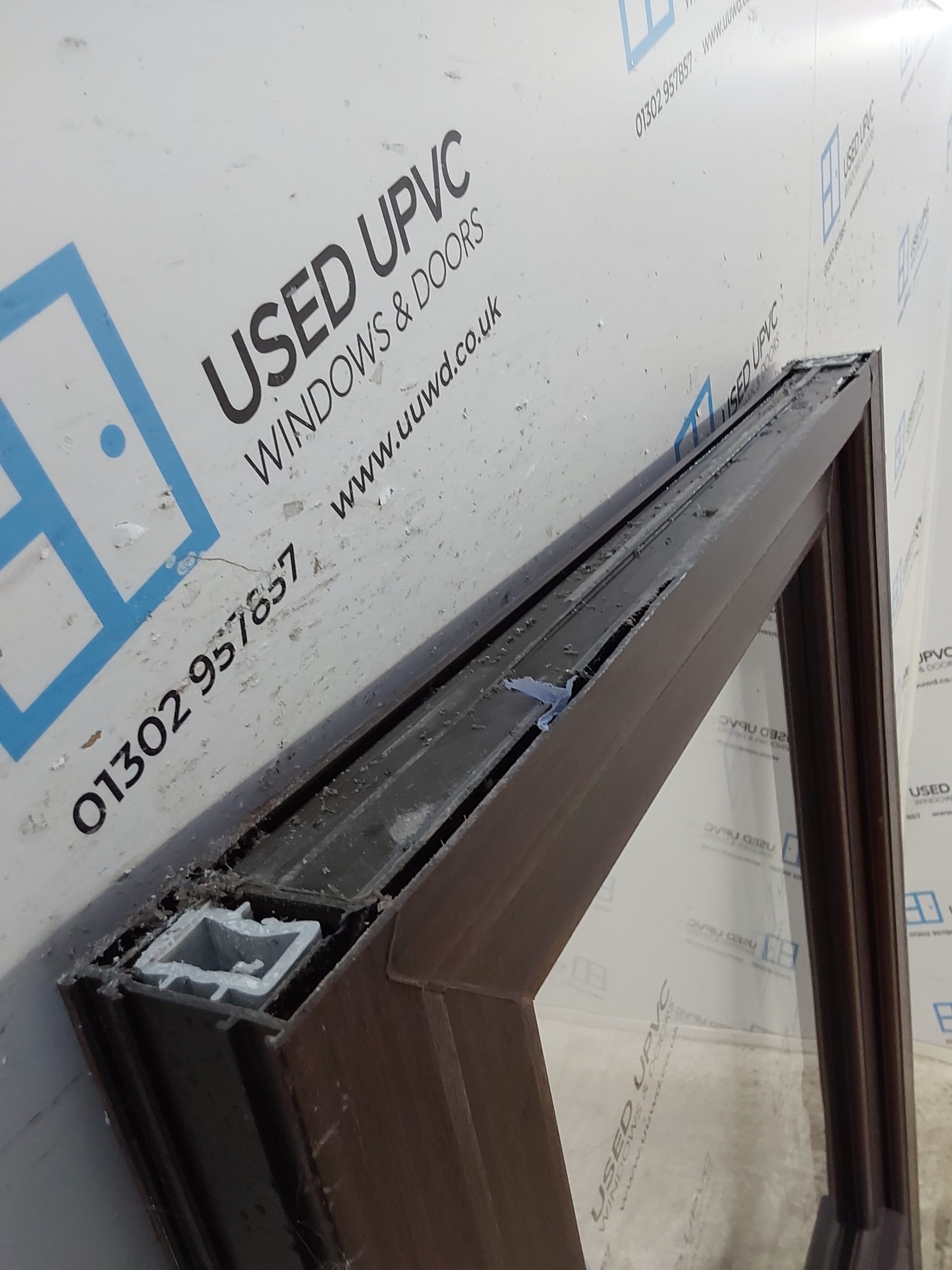 Used Woodgrain Upvc Barn Back Door 875mm x 2020mm (reduce to 855mm ...