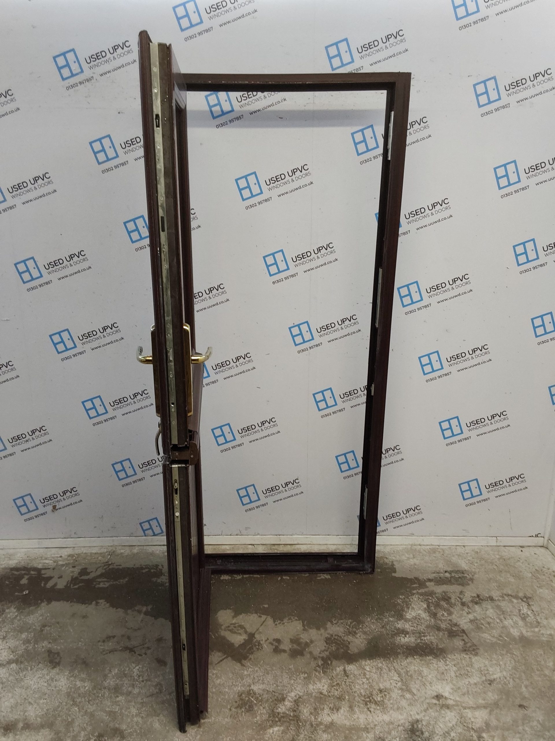 Used Woodgrain Upvc Barn Back Door 875mm x 2020mm (reduce to 855mm ...