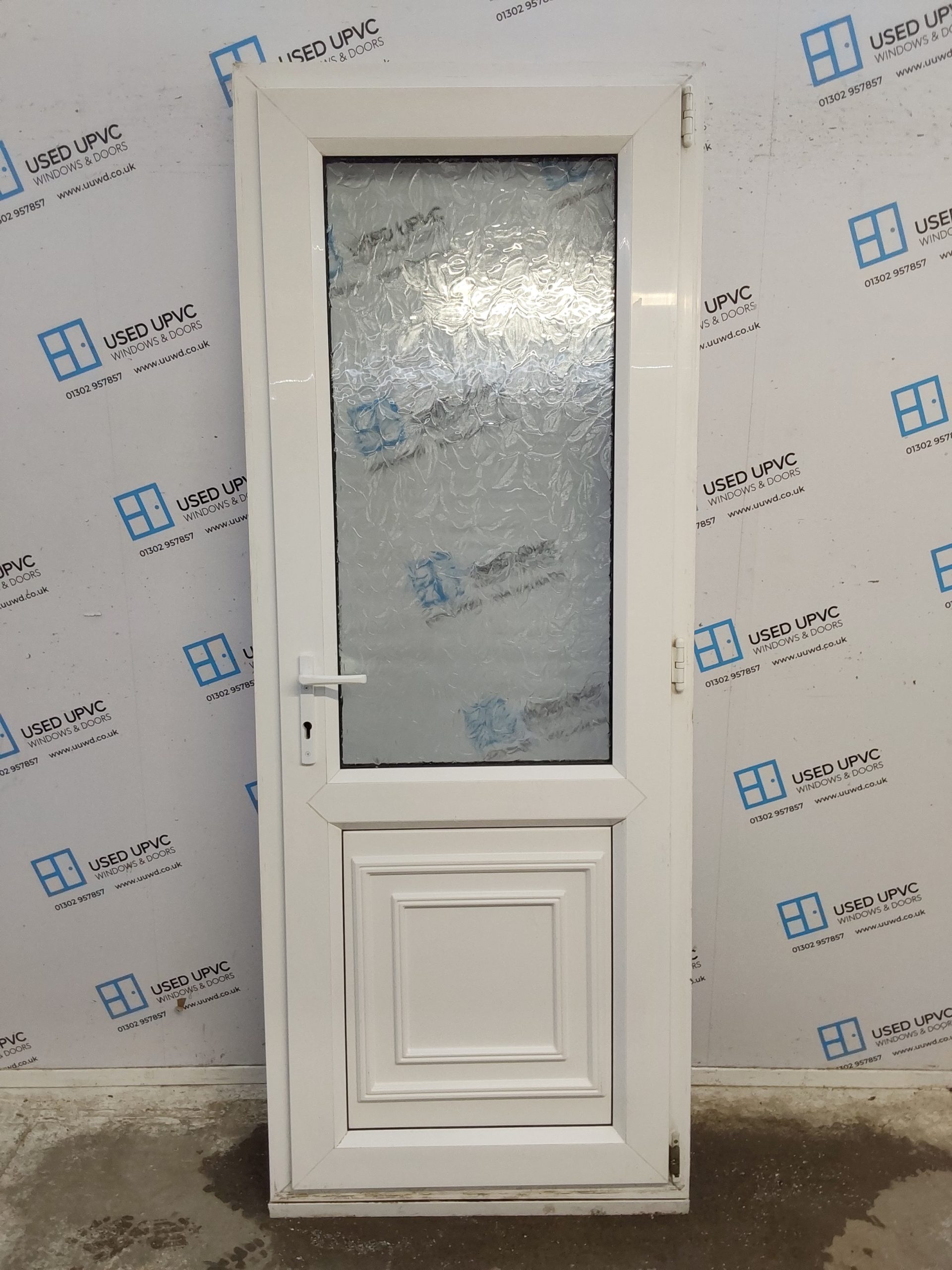 Used White Upvc Back Door 820mm x 2130mm C7D045 | Used UPVC Windows & Doors