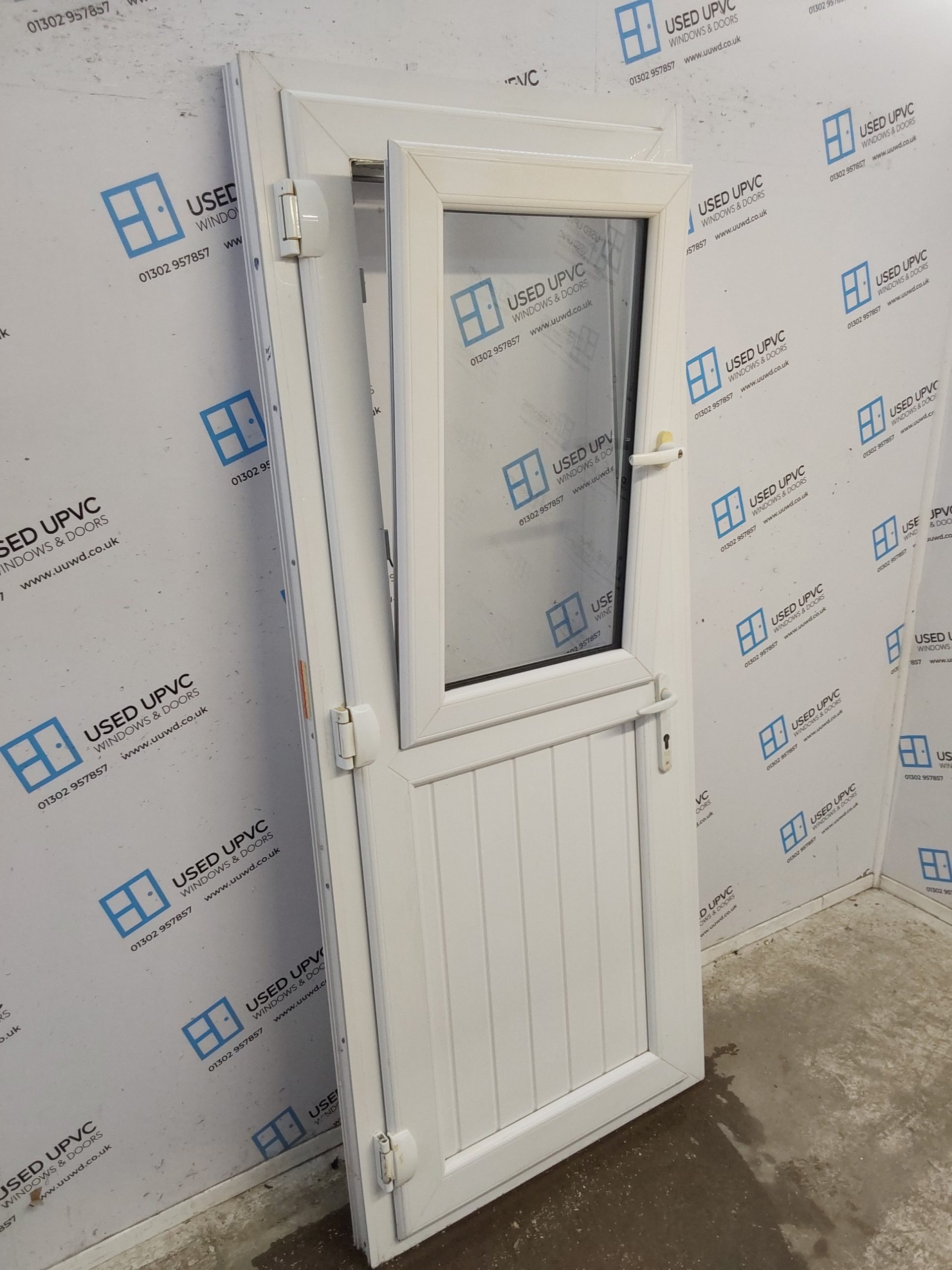 Used White Upvc Stable Back Door 855mm x 2030mm (reduce to 825mm) 0753 ...
