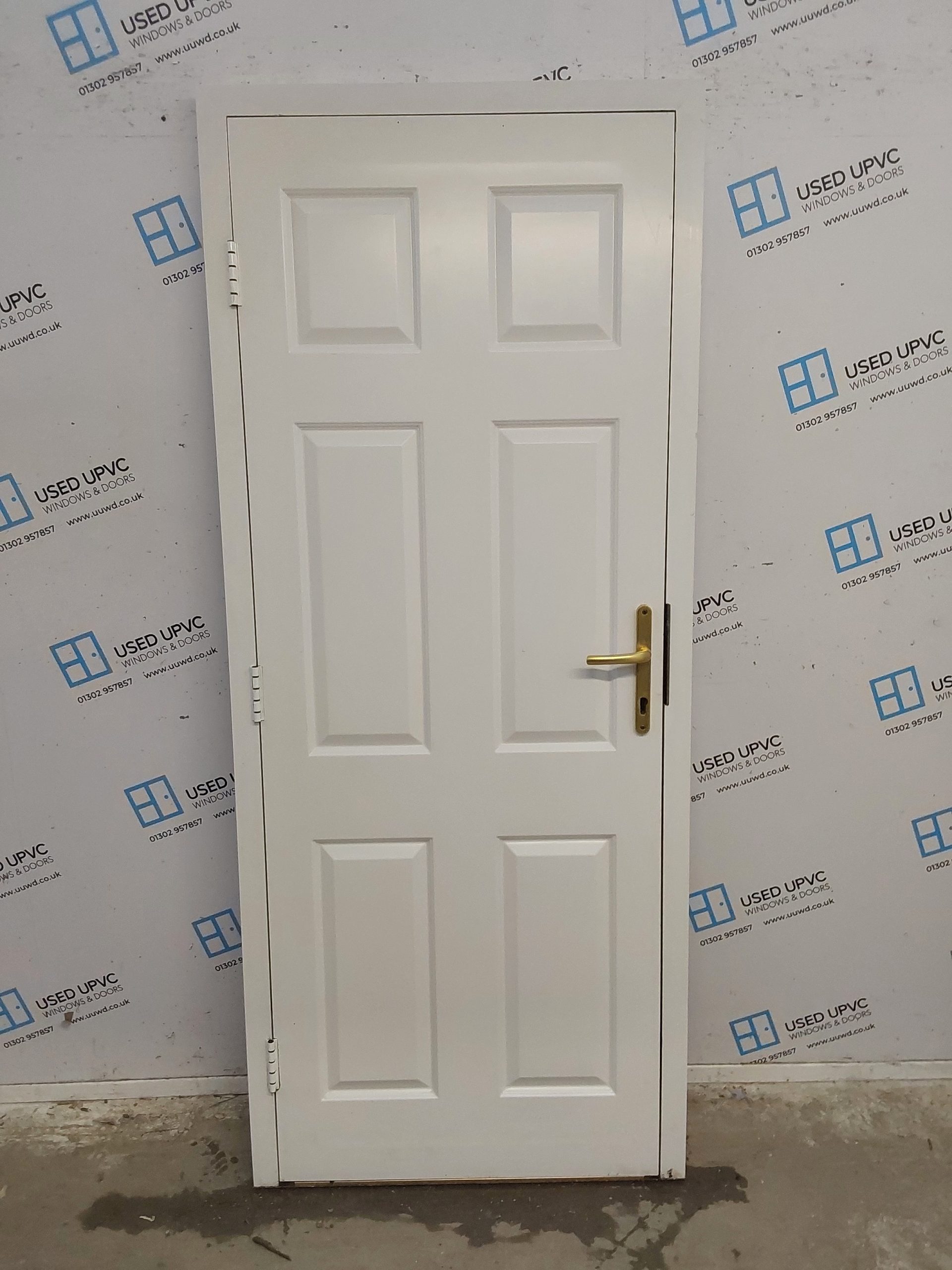 Used White Upvc Back Door 850mm x 2035mm 0287 | Used UPVC Windows & Doors
