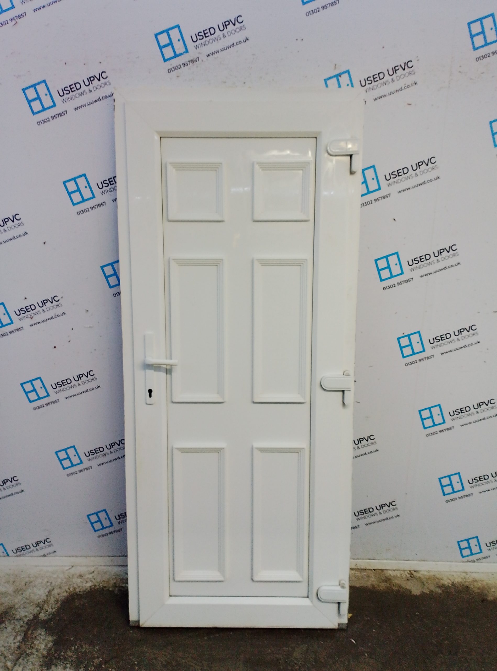 Used White Upvc Back Door (Outwards Opening) 845mm x 1980mm 0225 | Used ...