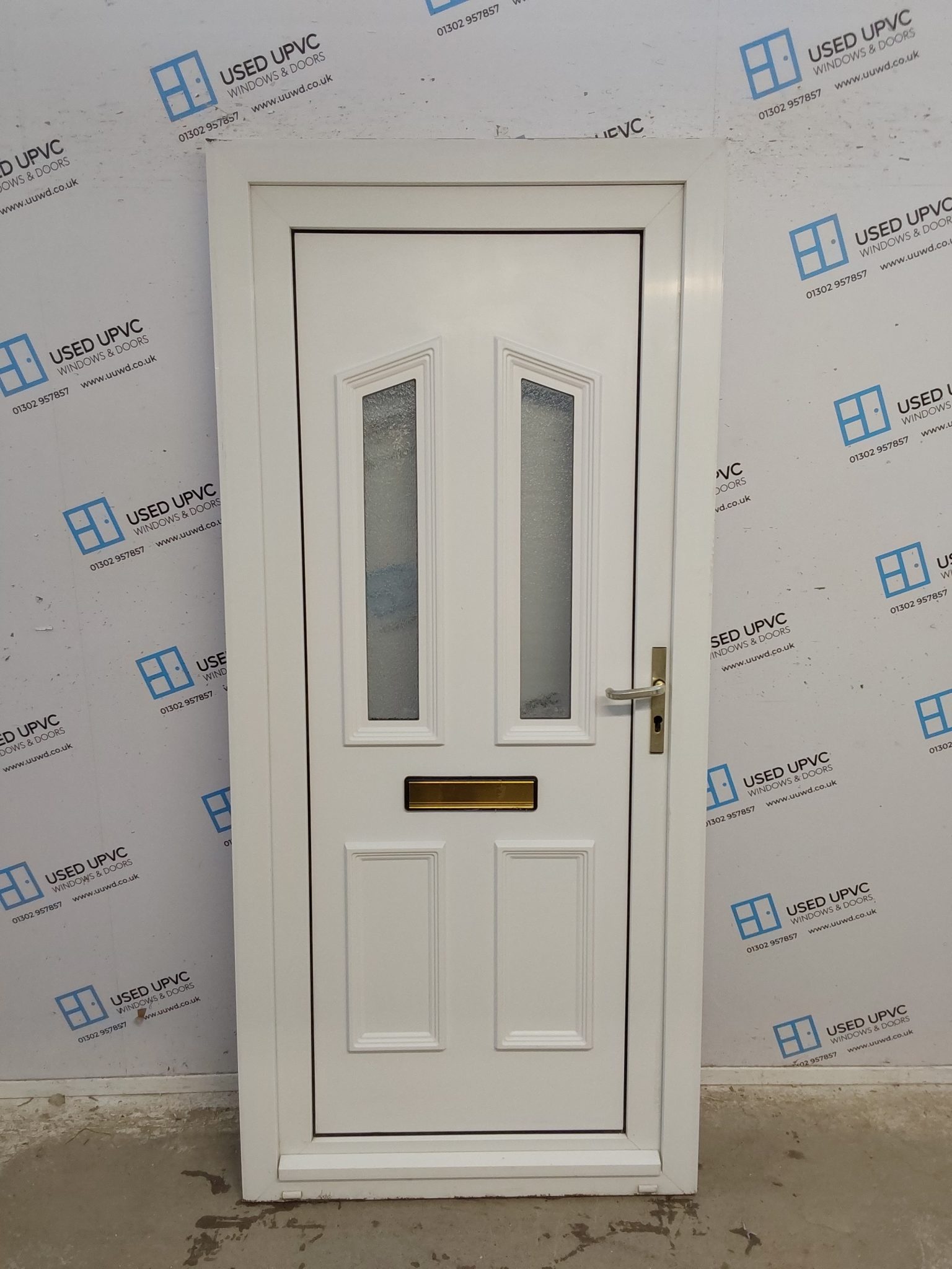 Used White Upvc Front Door 920mm x 2030mm 0841 | Used UPVC Windows & Doors