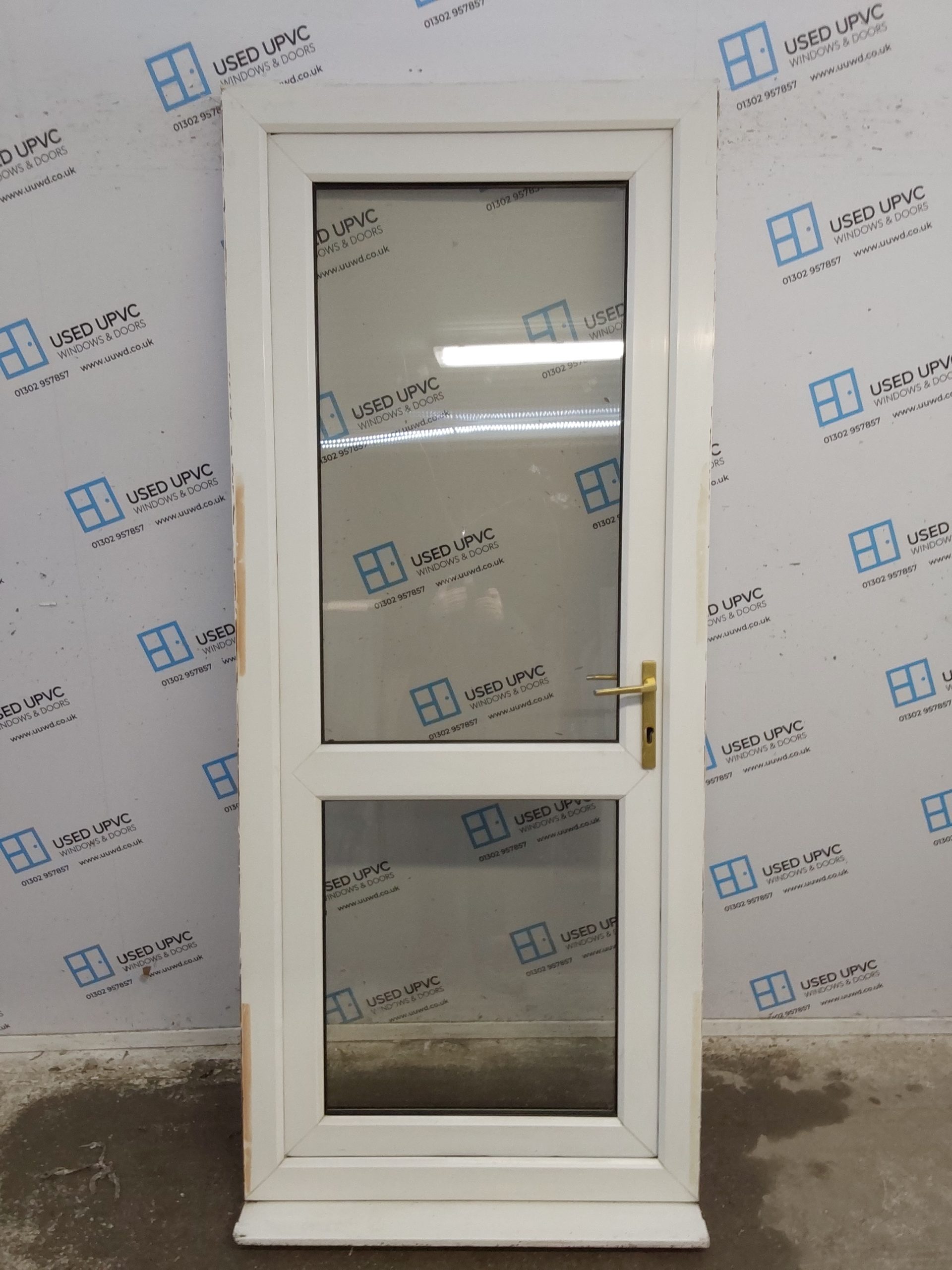 Used White Upvc Back Door 890mm x 2130mm C8D29 | Used UPVC Windows & Doors