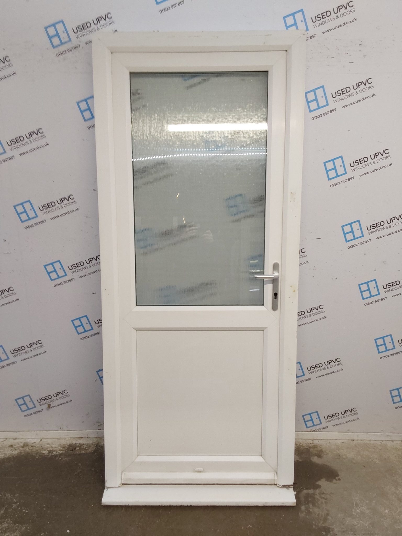 Used White Upvc Back Door 915mm x 2125mm C7D077 | Used UPVC Windows & Doors