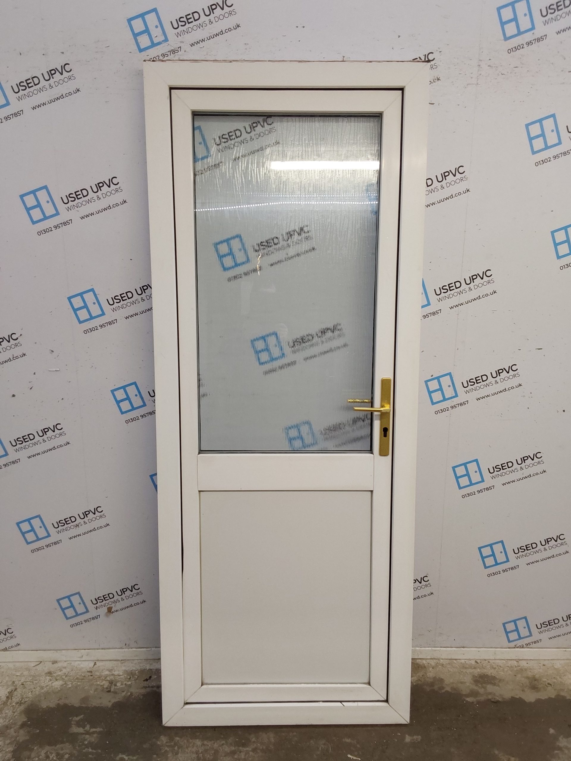 Used White Upvc Back Door 805mm x 2040mm C9D25 | Used UPVC Windows & Doors
