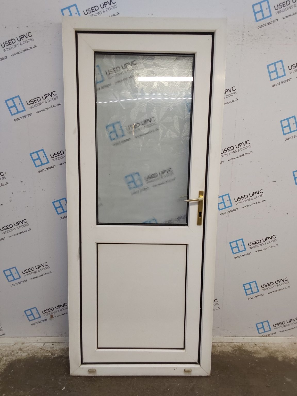 Used White Upvc Back Door 880mm x 2095mm 0281 | Used UPVC Windows & Doors
