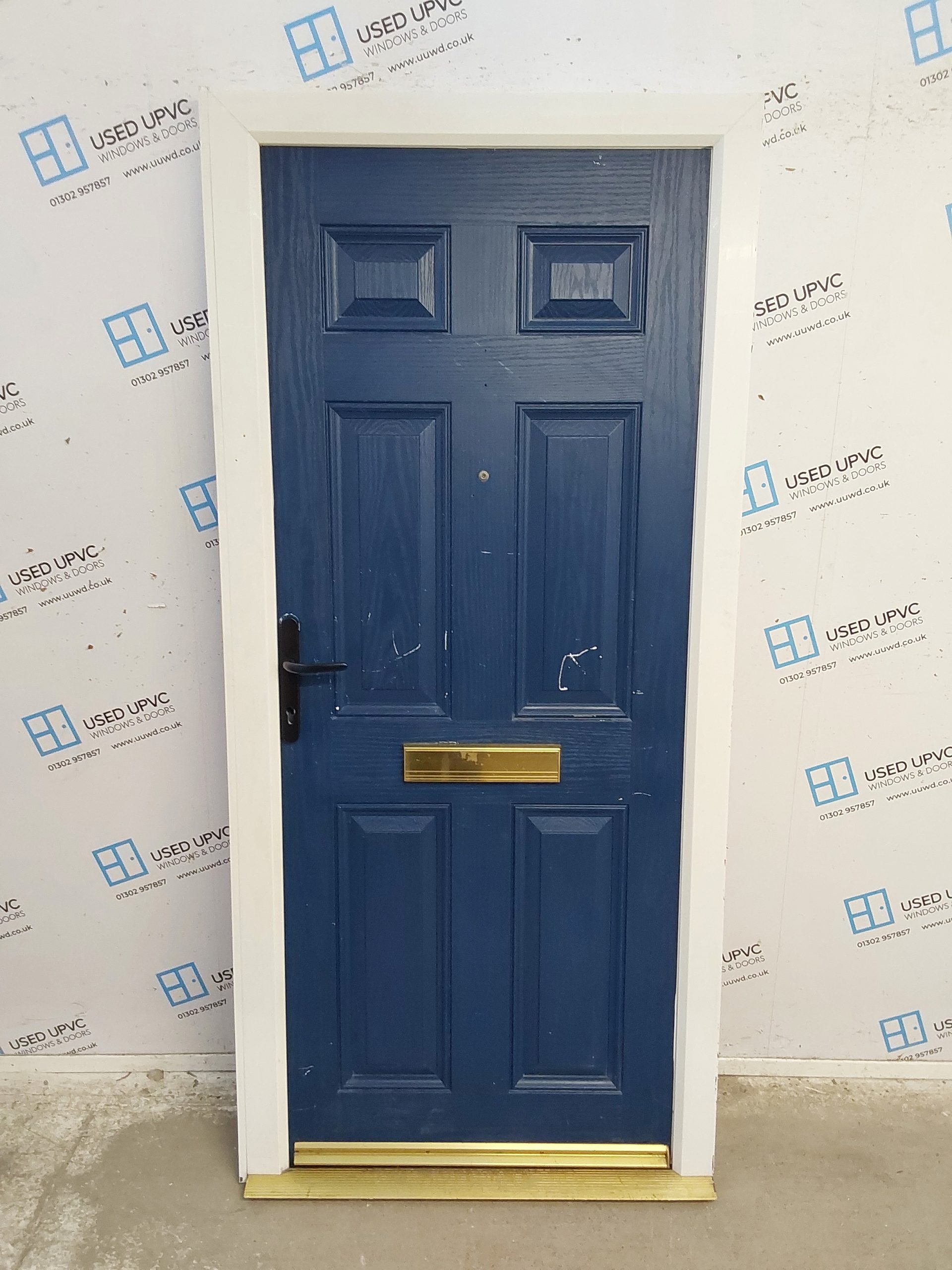 Used Blue Composite Front Door 945mm x 2045mm (Reduce To 930mm) 0644 ...