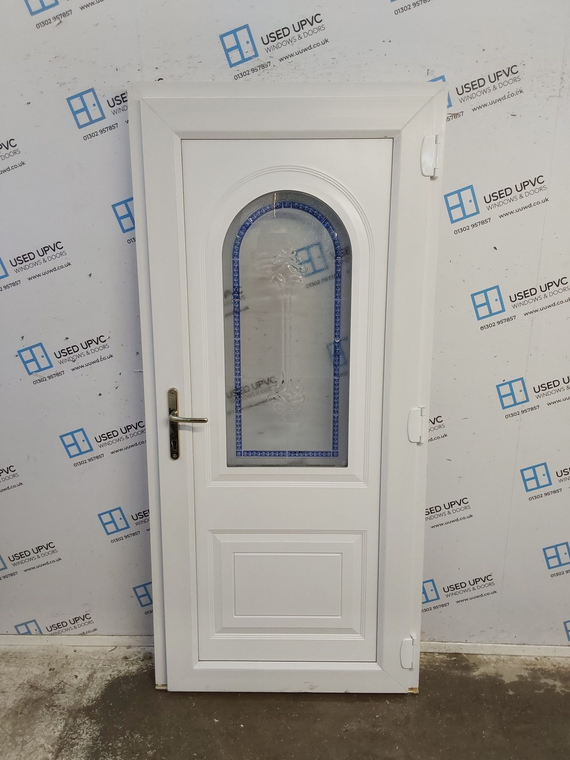 Used White Upvc Back Door 930mm x 2005mm C7D005 | Used UPVC Windows & Doors