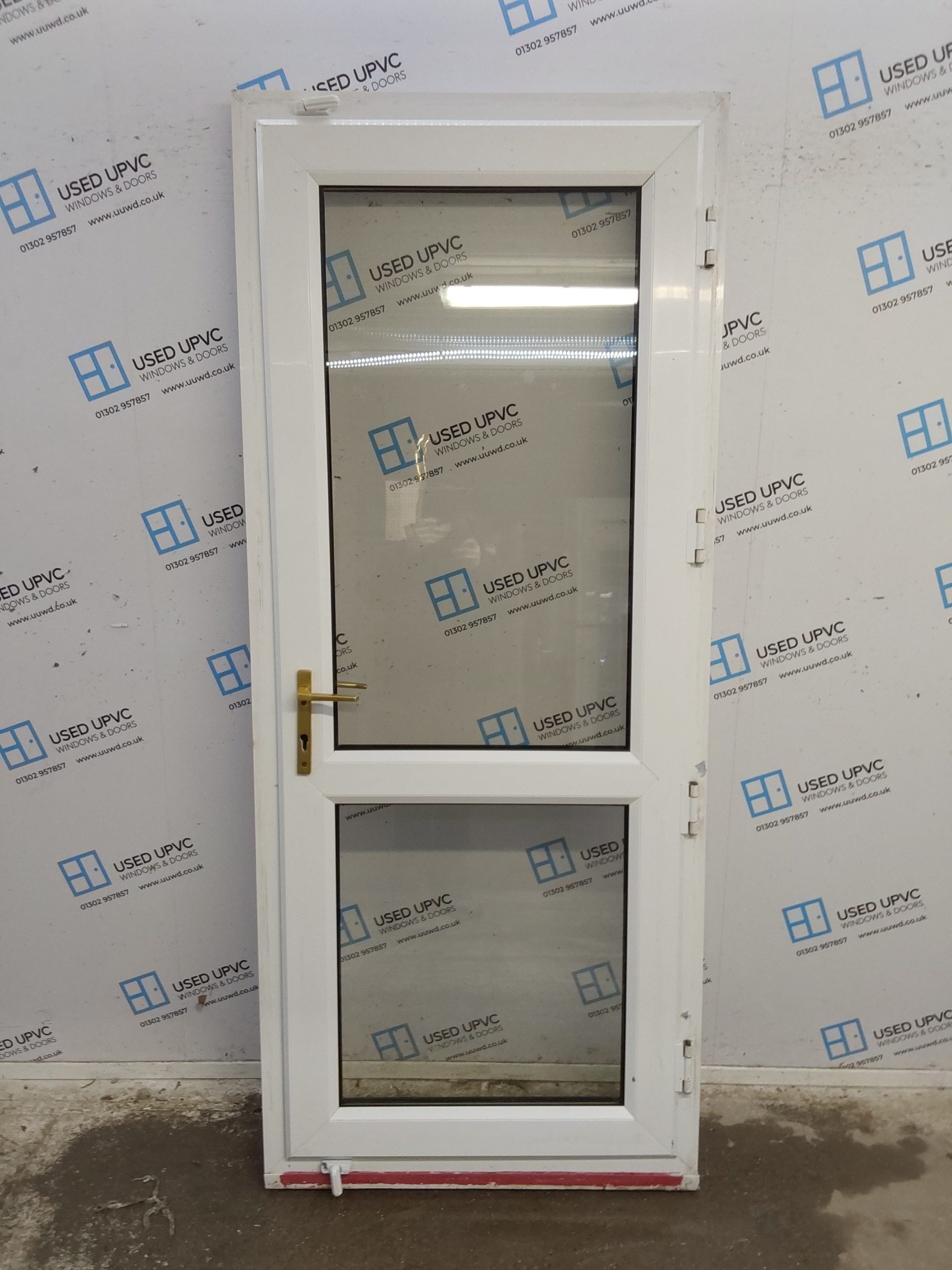 Used White Upvc Back Door 890mm x 2130mm C8D29 | Used UPVC Windows & Doors