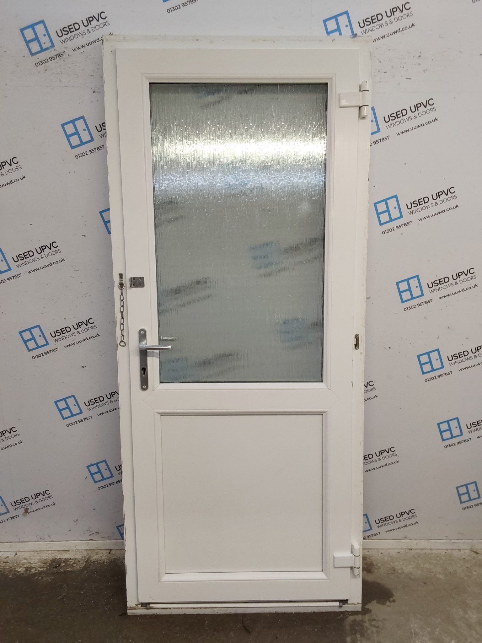 Used White Upvc Back Door 915mm x 2125mm C7D077 | Used UPVC Windows & Doors