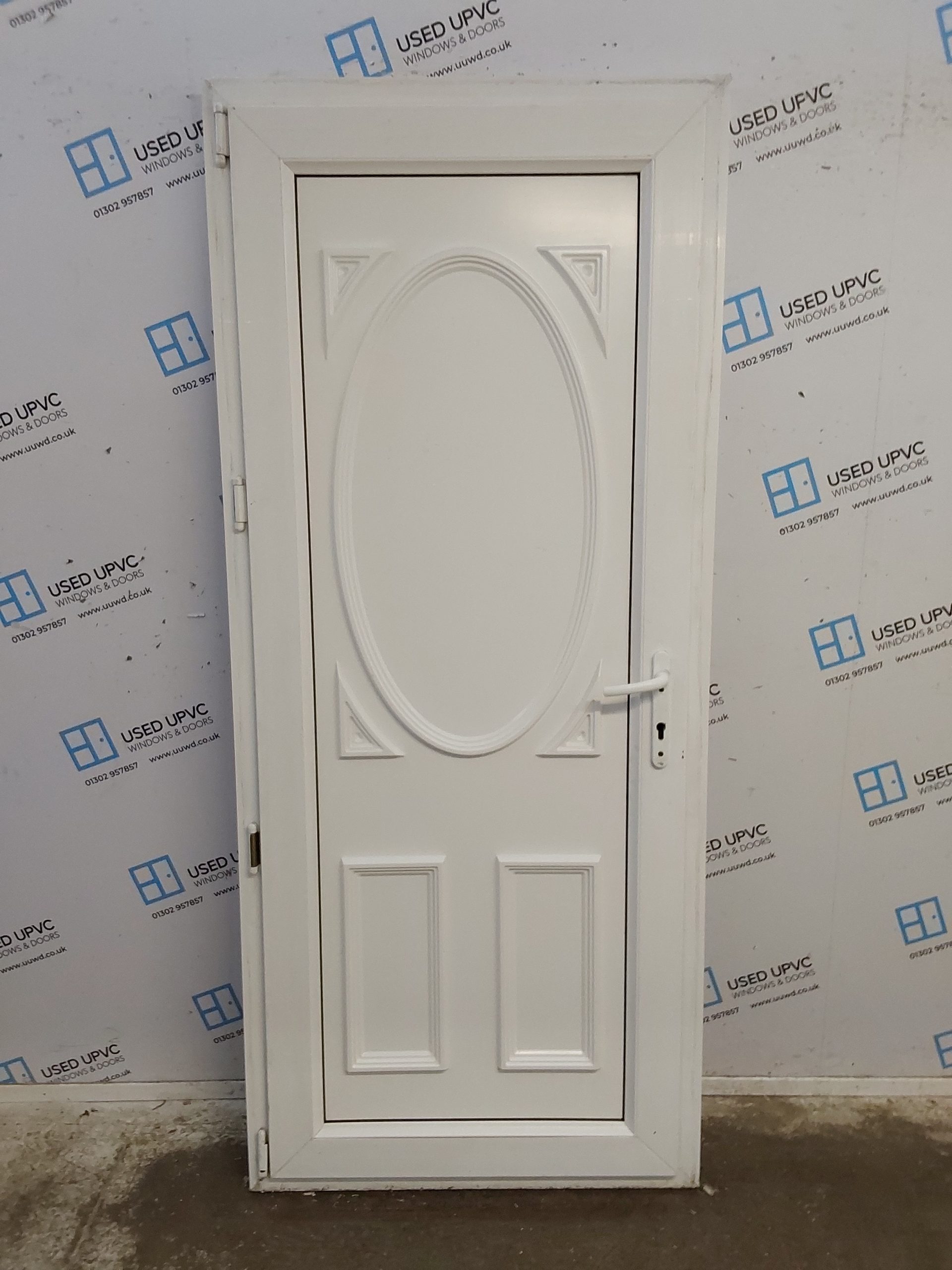 Used White Upvc Back Door 895mm x 2070mm C9D25 | Used UPVC Windows & Doors