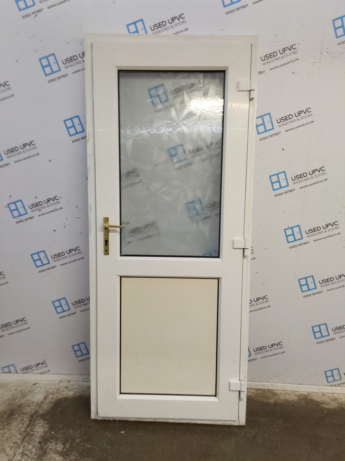 Used White Upvc Back Door 880mm x 2095mm 0281 | Used UPVC Windows & Doors
