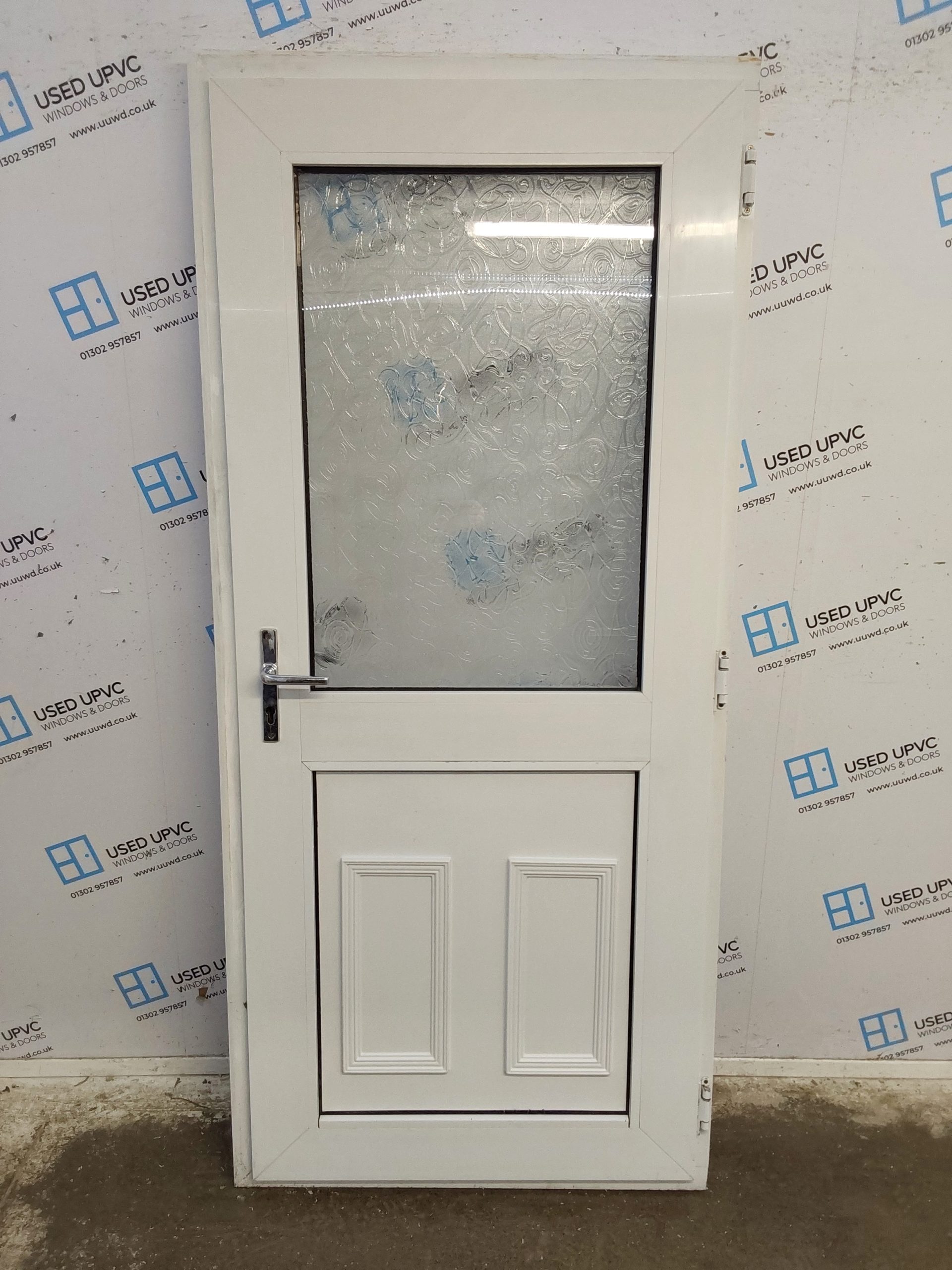 Used White Upvc Back Door 920mm x 2040mm 0686 | Used UPVC Windows & Doors