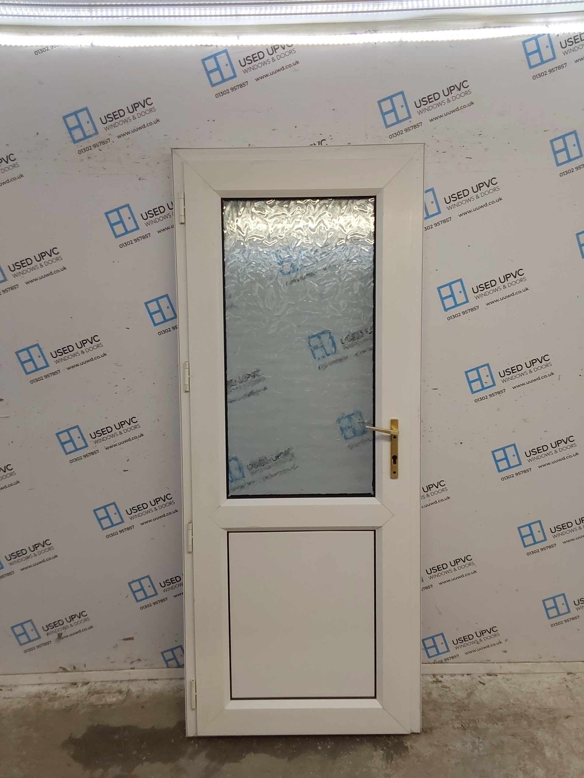 Used White Upvc Back Door 840mm x 2045mm 0094 | Used UPVC Windows & Doors
