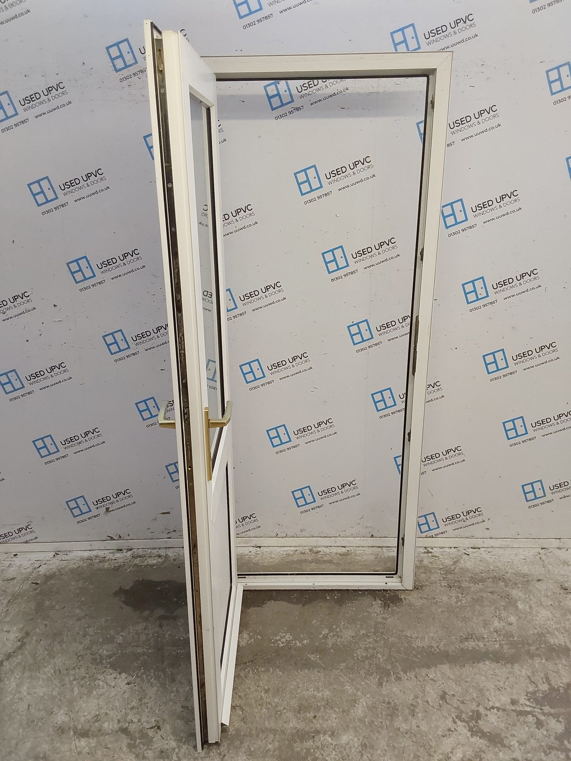 Used White Upvc Back Door 840mm x 2045mm 0094 | Used UPVC Windows & Doors