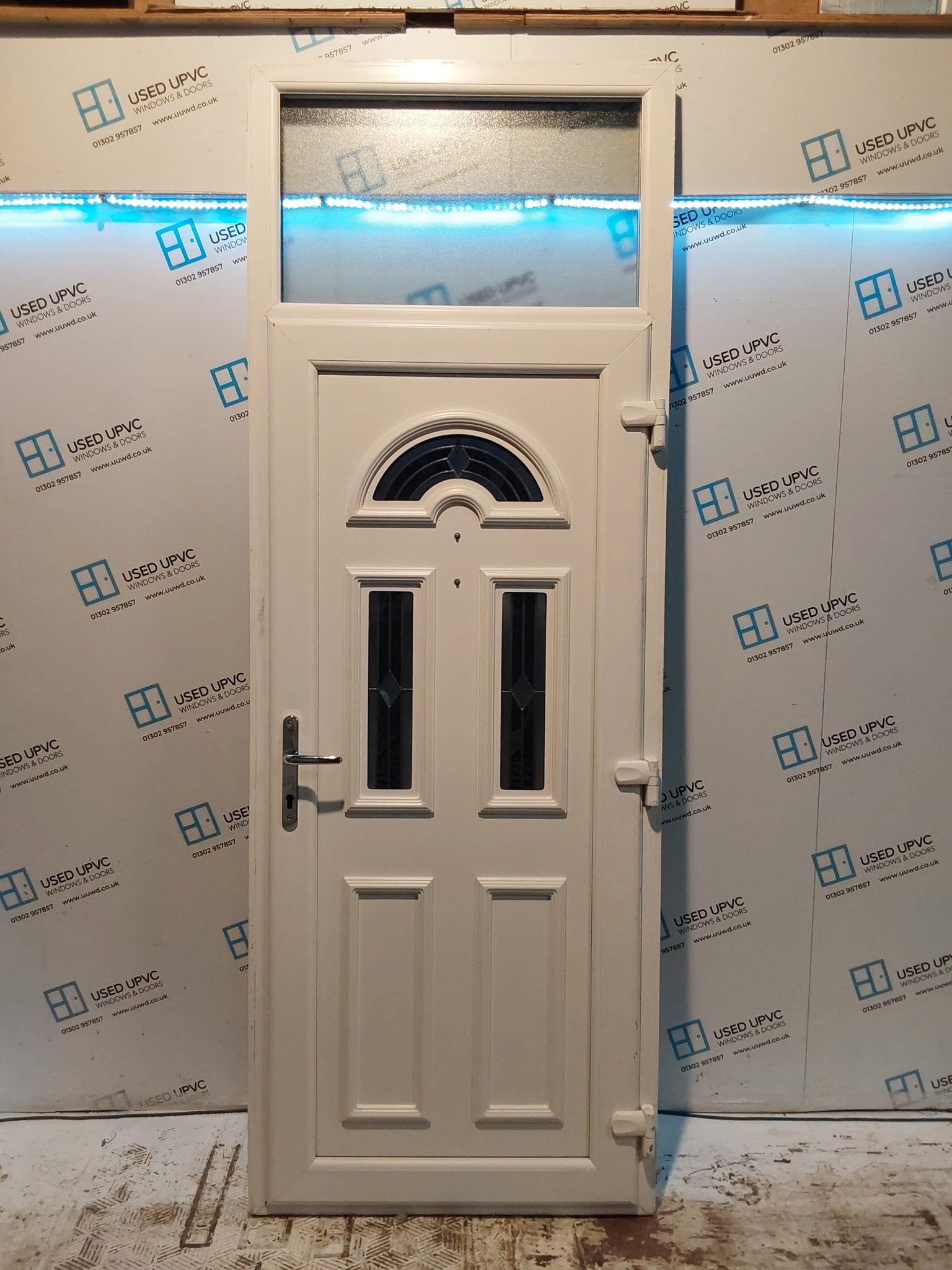Used Oak Upvc Back Door And Toplight 930mm x 2565mm 0799 | Used UPVC ...